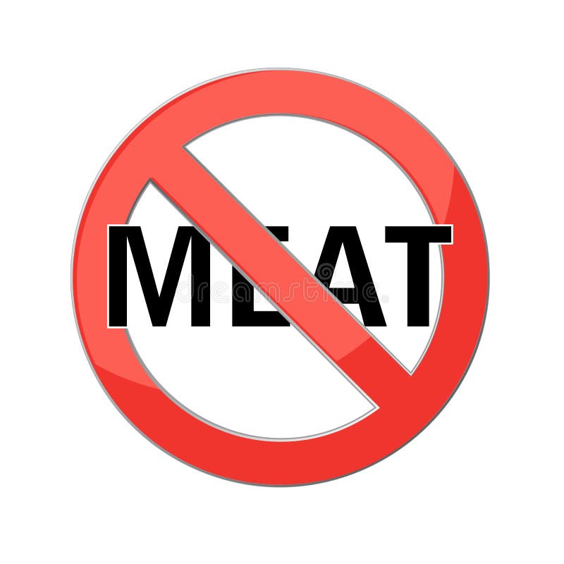 No meat sign stock vector. Illustration of vegan, meat - 78311103