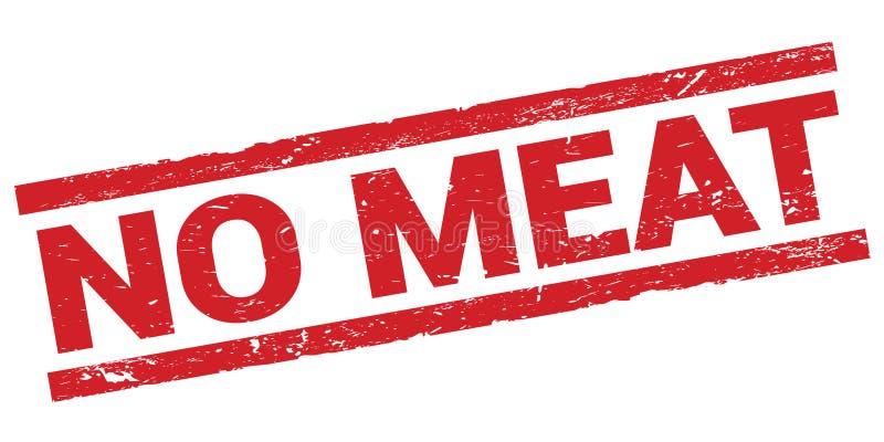 NO MEAT Text on Red Rectangle Stamp Sign Stock Illustration ...