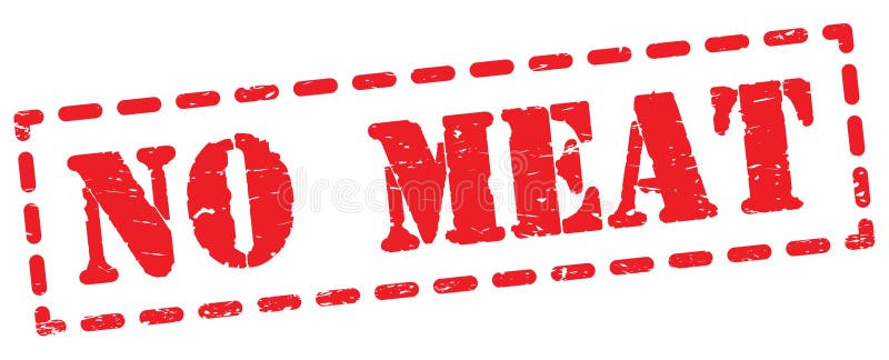 NO MEAT Text Written on Red Stamp Sign Stock Illustration ...