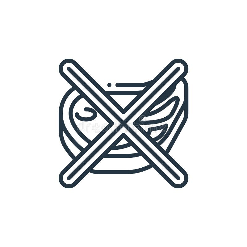 No Meat Vector Icon Isolated on White Background. Outline, Thin Line No ...