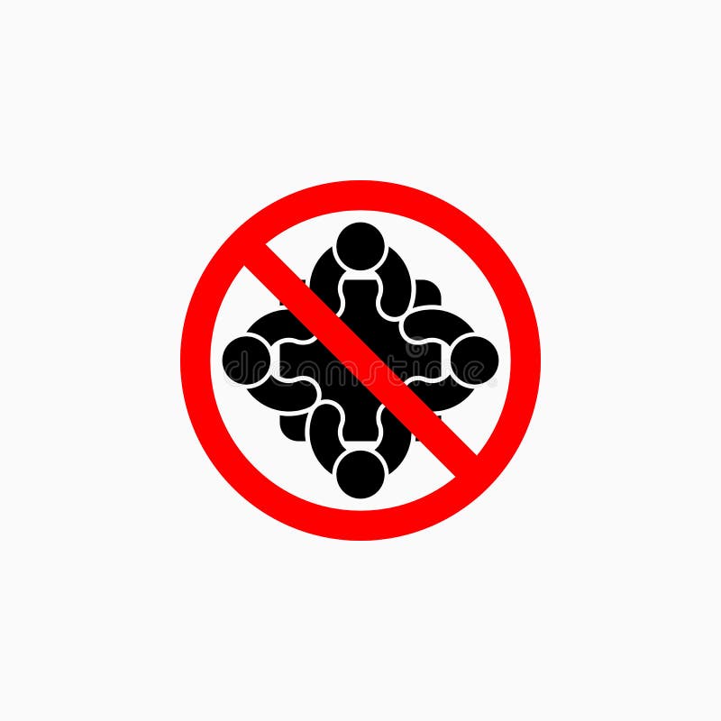 No Meeting Icon, Do Not Meeting Vector, Prohibit Icon Set Stock Vector ...