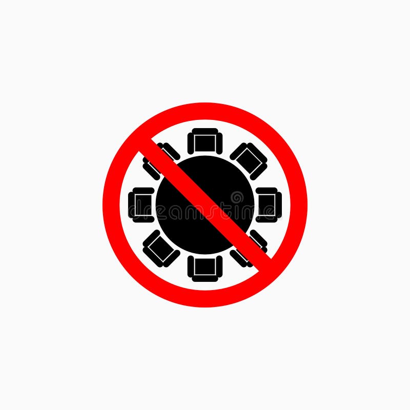 No Meeting Icon, Do Not Meeting Vector, Prohibit Icon Set Stock Vector ...