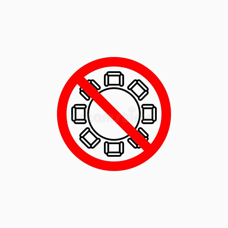 No Meeting Icon, Do Not Meeting Vector, Prohibit Icon Set Stock Vector ...