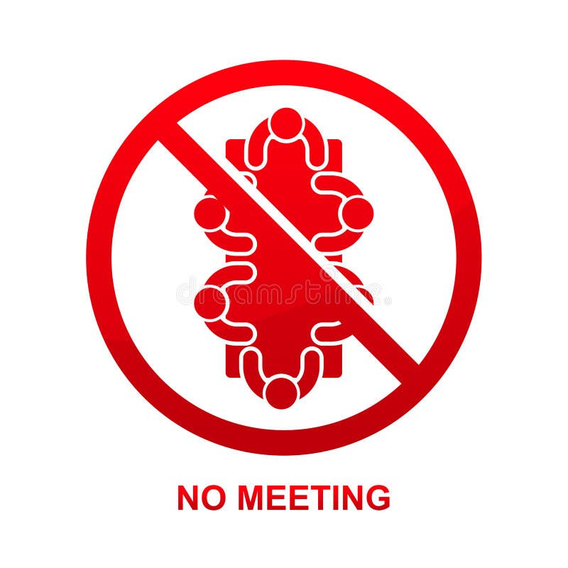 No Meeting Sign Isolated on White Background. Stock Vector ...