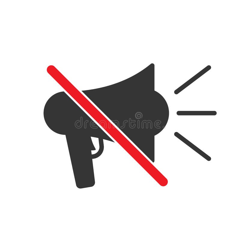 No Megaphone Icon. No Noise Concept Stock Illustration - Illustration ...