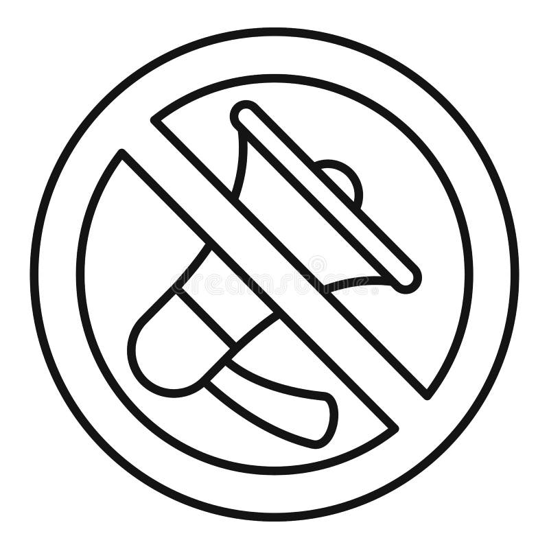 No Megaphone Icon Outline Style Stock Vector Illustration Of