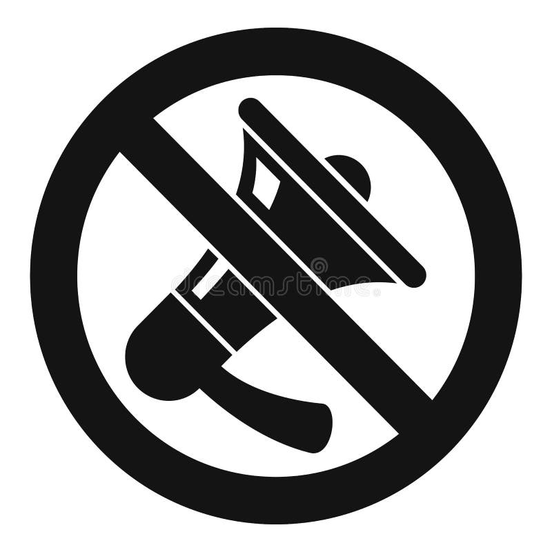 No Megaphone Icon, Simple Style Stock Vector - Illustration of email ...