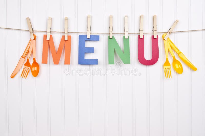 No menu foto de stock. Imagem de faca, colher, verde - 14629318