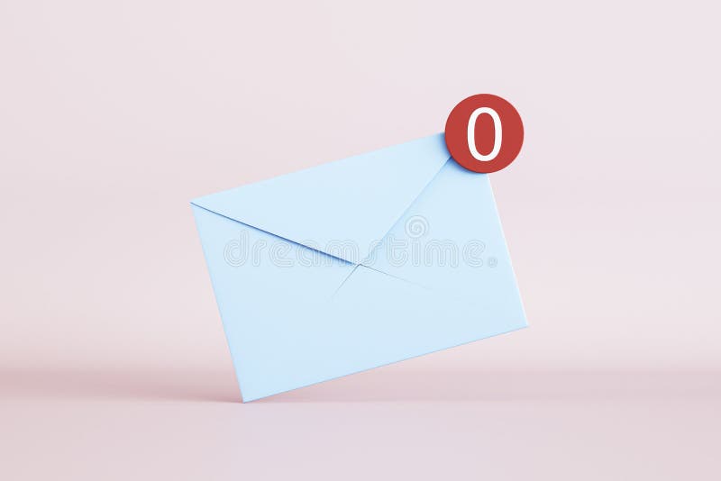 No Messages or Notification Concept with Front View on White Email ...