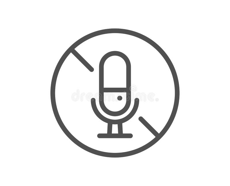 No Microphone Line Icon. Mute Mic Sign. Vector Stock Vector ...