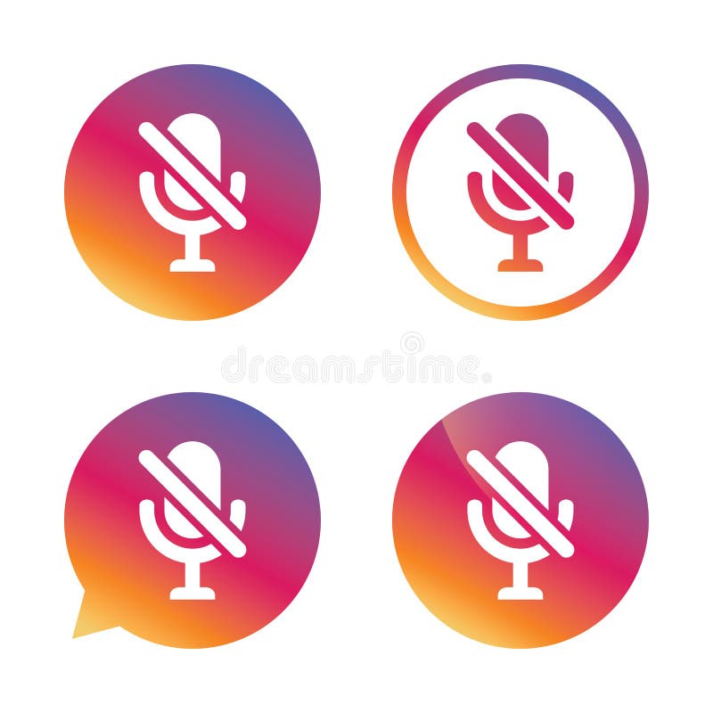 No Microphone Sign Icon. Speaker Symbol Stock Vector - Illustration of ...