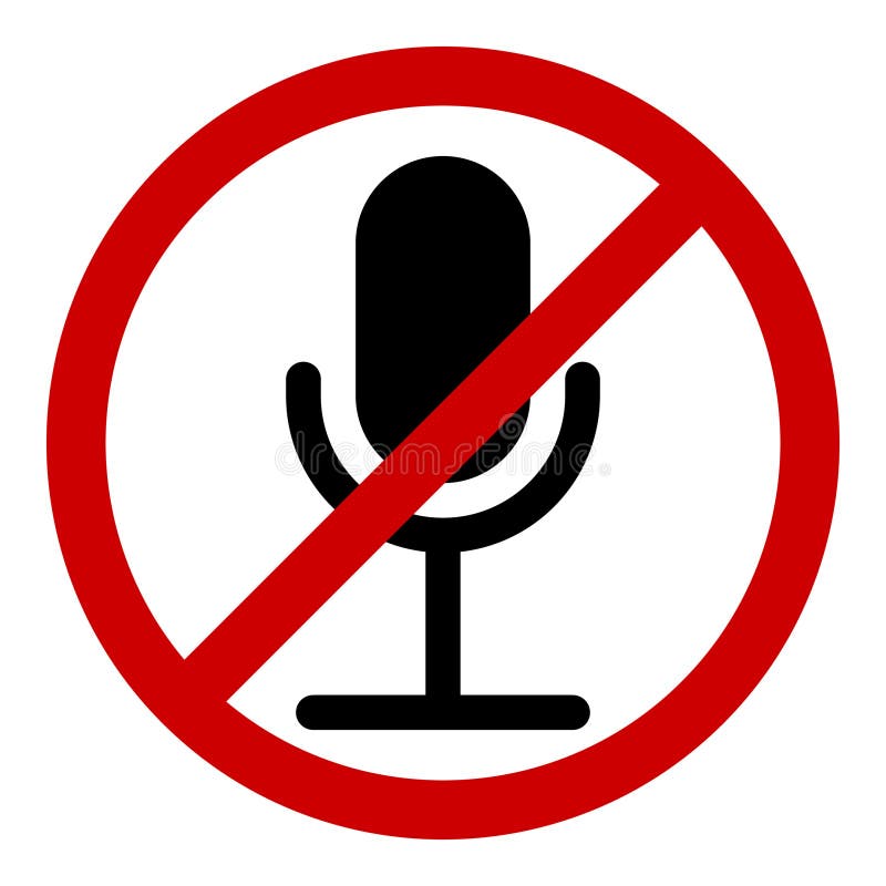 No Microphone sign stock vector. Illustration of symbol - 392672215