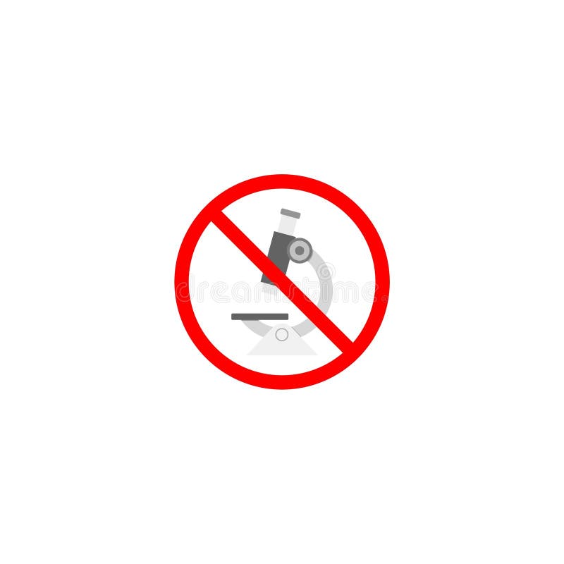 No Microscope Icon. Illustration on a White Background Stock Vector ...