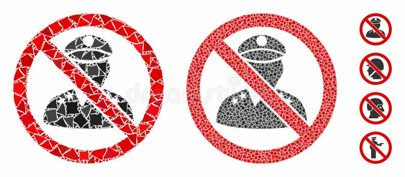 No Military Officer Mosaic Icon of Bumpy Pieces Stock Vector ...