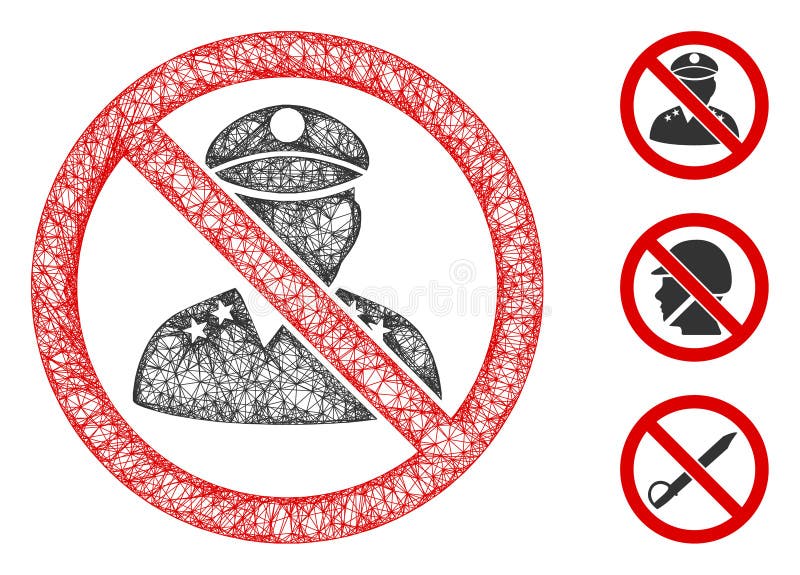 No Military Officer Polygonal Web Vector Mesh Illustration Stock ...