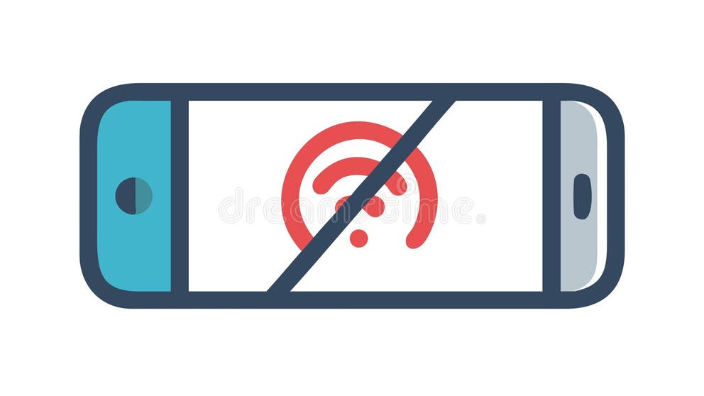 No Mobile Network Smartphone Icon, Data Connection Disabled, Vector ...