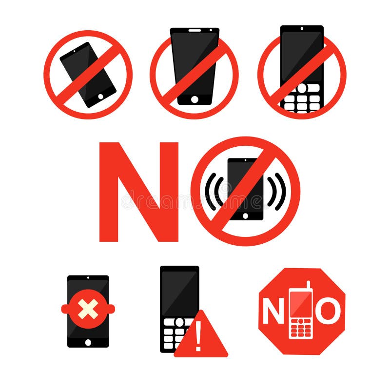 No Mobile Phone Cellphone Forbidden Zone Symbol Sign Stock Vector ...