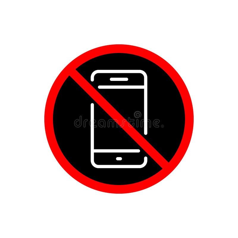 No Mobile Phone Sign Icon. Cellphone Prohibition Symbol Stock Vector ...