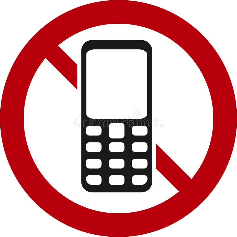 No Mobile Phones Prohibition Sign. Red Crossed Circle with a Black ... No Mobile Phones Prohibition Sign. Red Crossed Circle with a Black ...