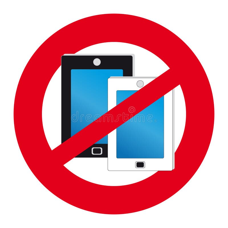 No Mobile Phones Symbol on White Background Stock Vector - Illustration ...