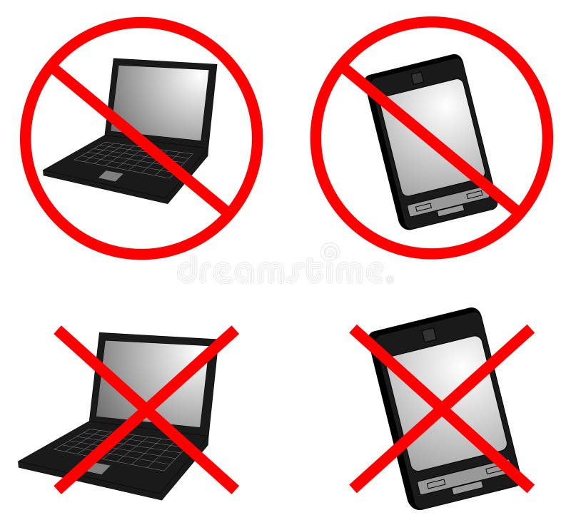 No mobiles and notebook stock vector. Illustration of notebook - 17881921