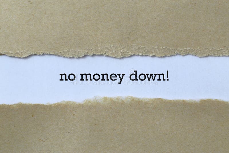 No money down on paper stock image. Image of entice - 208243583