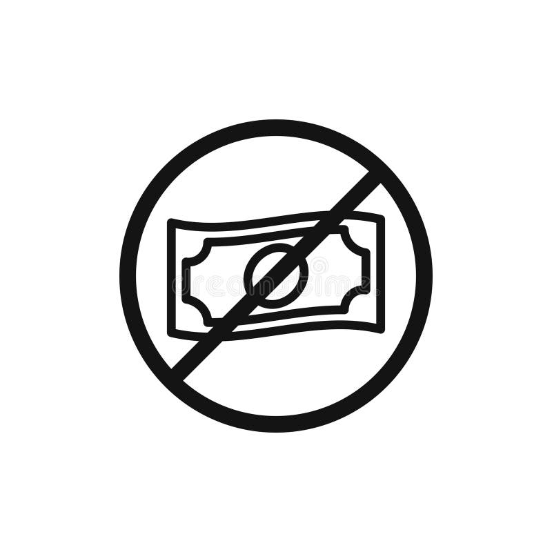 No Money Icon Symbol on White Background Stock Vector - Illustration of ...