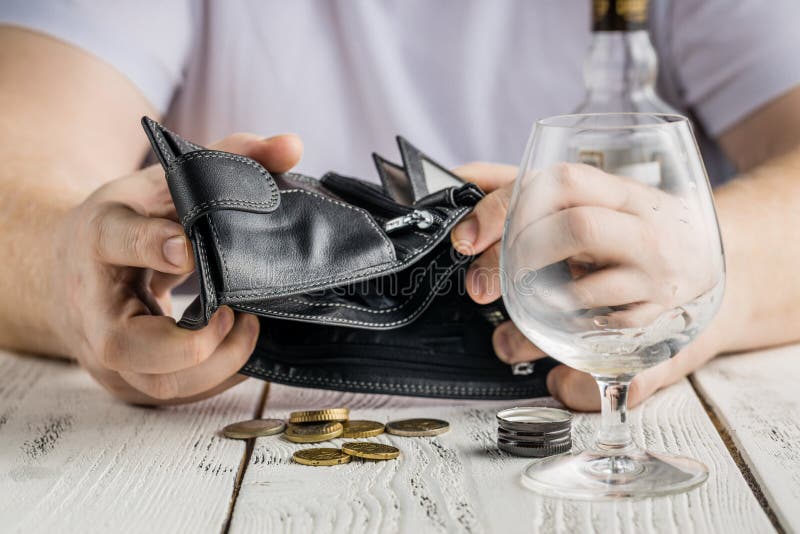 No More Money in Your Wallet for Alcohol Stock Photo - Image of ...