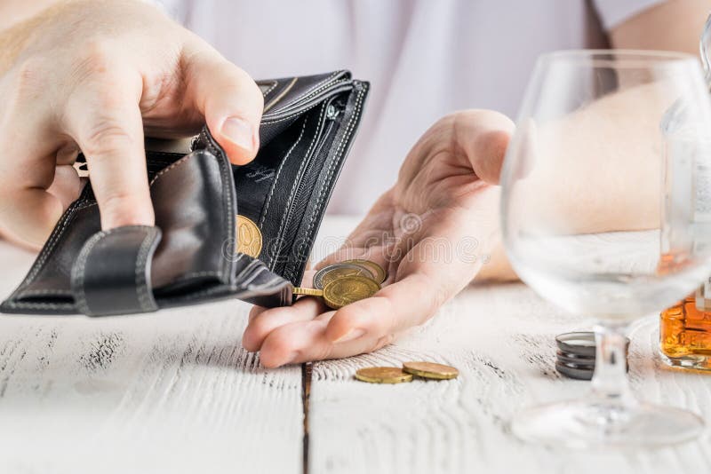 No More Money in Your Wallet for Alcohol Stock Image - Image of ...