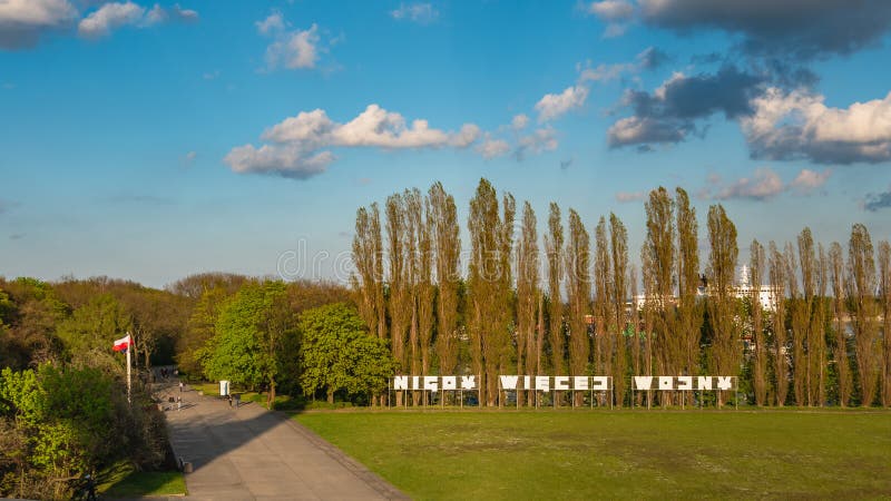 `No More War` Sign on Westerplatte in Gdansk, Poland. Stock Photo ...