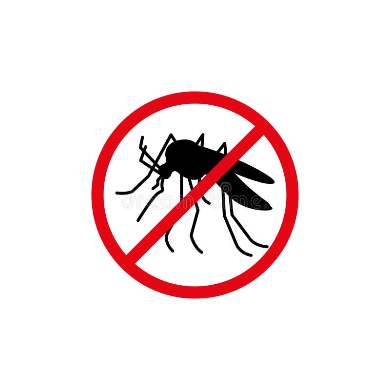No Mosquito Sign, Stop Mosquito Icon Symbol Vector Design Stock Vector ...