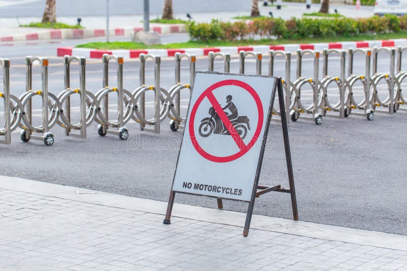 No Motorcycle Sign on Tel Aviv Street Stock Photo - Image of ...