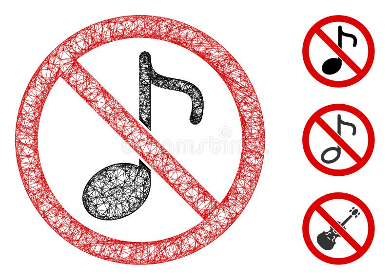No Music Note Polygonal Web Vector Mesh Illustration Stock Illustration ...