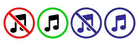 No Music Note Sing Icon Set Vector Illustration Stock Vector ...
