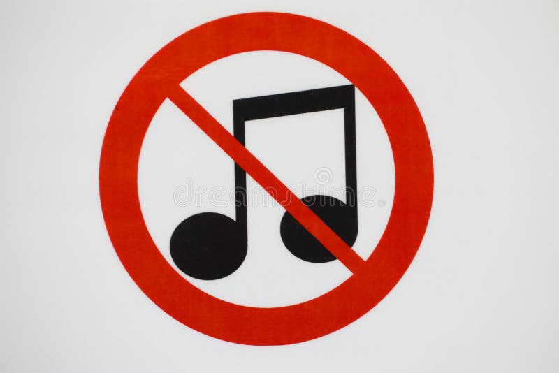 No Music Red Sign,music Banned Stock Photo - Image of music, signmusic ...