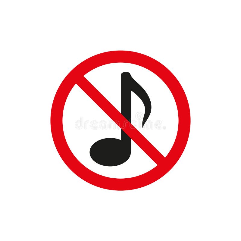 No Music No Noise Red Warning Sign Stock Illustrations – 134 No Music ...