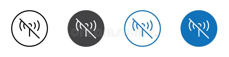 No Network Icon Flat Editable Icon Mark Set Stock Vector - Illustration ...