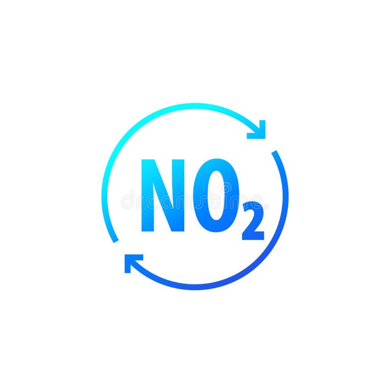 NO2, Nitrogen Dioxide Icon with Arrows Stock Vector - Illustration of ...