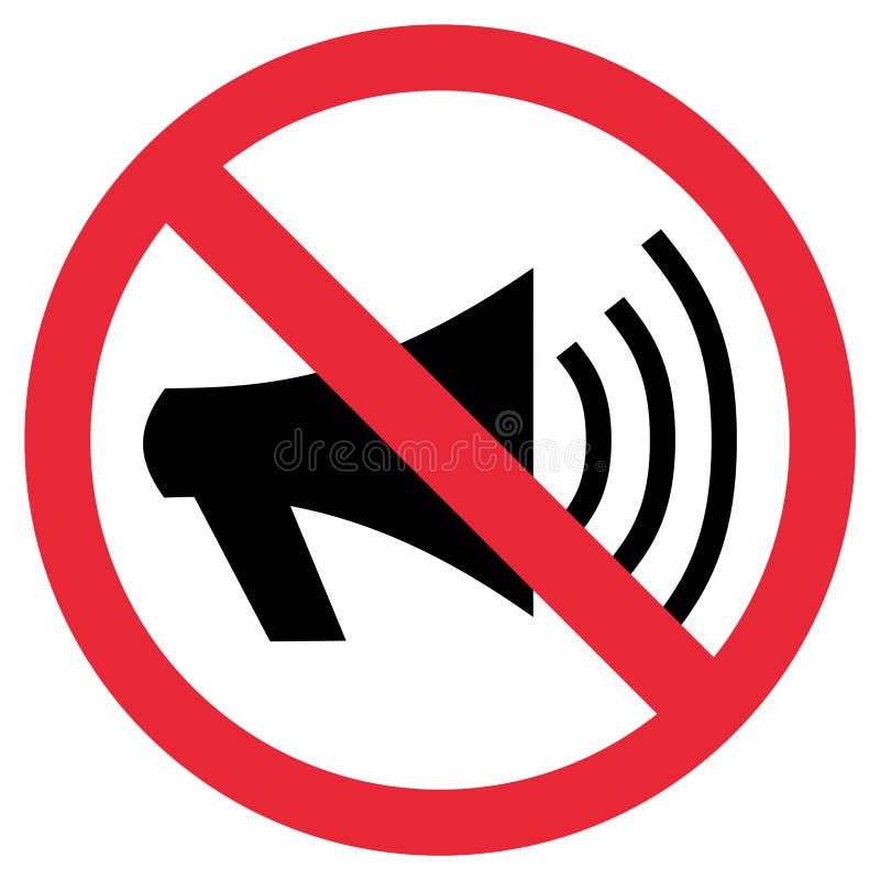 Noise Not Allowed, Red Forbidden Sign with Ringing Bell Icon on White ...