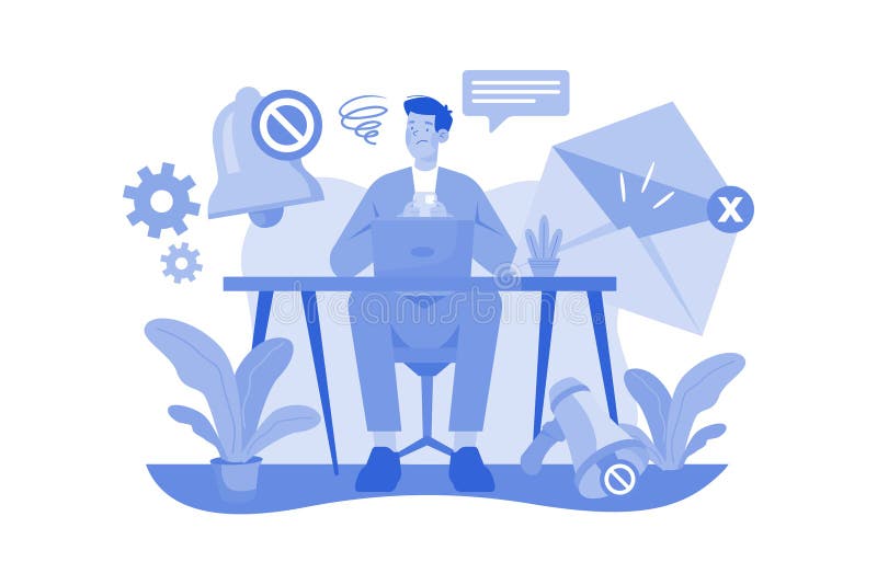 No Notifications Illustration Concept on a White Background Stock ...