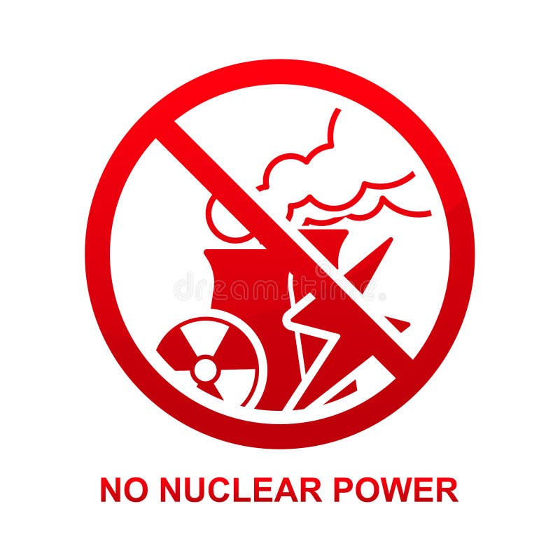 No Nuclear Power Sign Isolated on White Background Stock Illustration ...