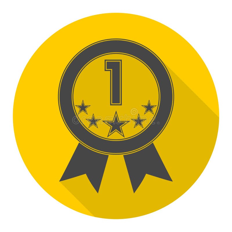 No 1 Number Icon with Long Shadow Stock Illustration - Illustration of ...