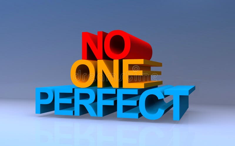 No one perfect on blue stock illustration. Illustration of effort ...
