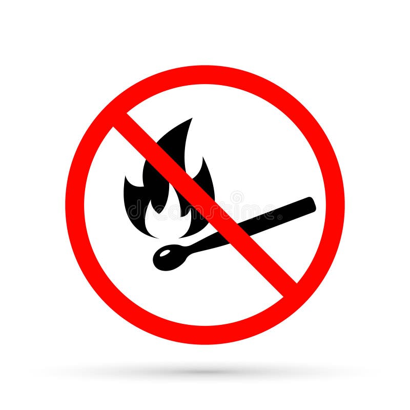 No Fire, No Open Flame Sign. Vector Isolated Illustration Stock Vector ...