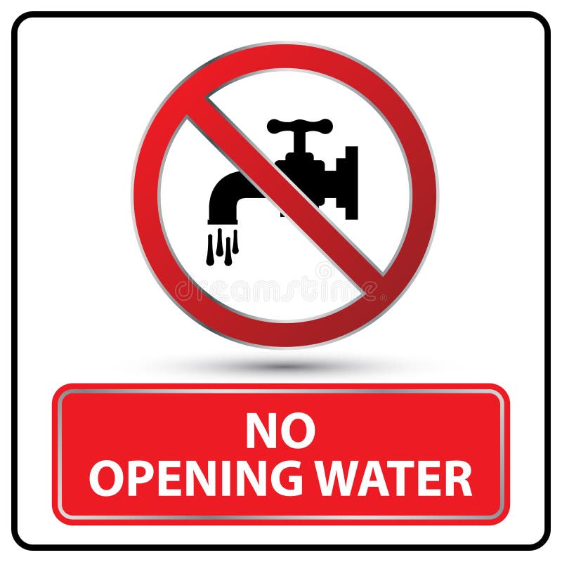 No Opening Water Danger Signs Stock Illustration - Illustration of ...