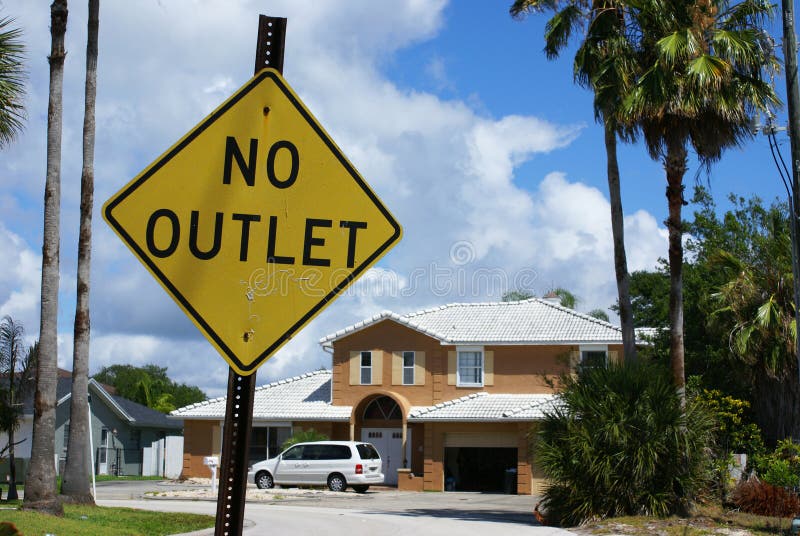 No Outlet Sign in Cocoa Beach Stock Photo - Image of exclusivity, home ...