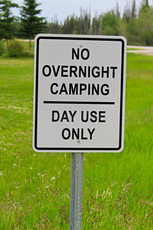 A No Overnight Camping, Day Use only Sign Stock Photo - Image of sign ...