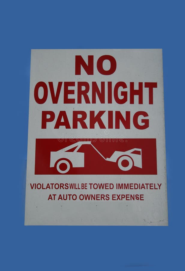 No overnight parking sign stock image. Image of inpounded - 3414153