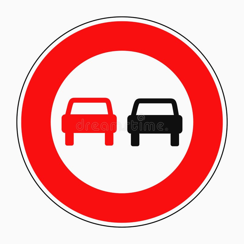 No Overtaking Sign Stock Illustrations – 736 No Overtaking Sign Stock ...