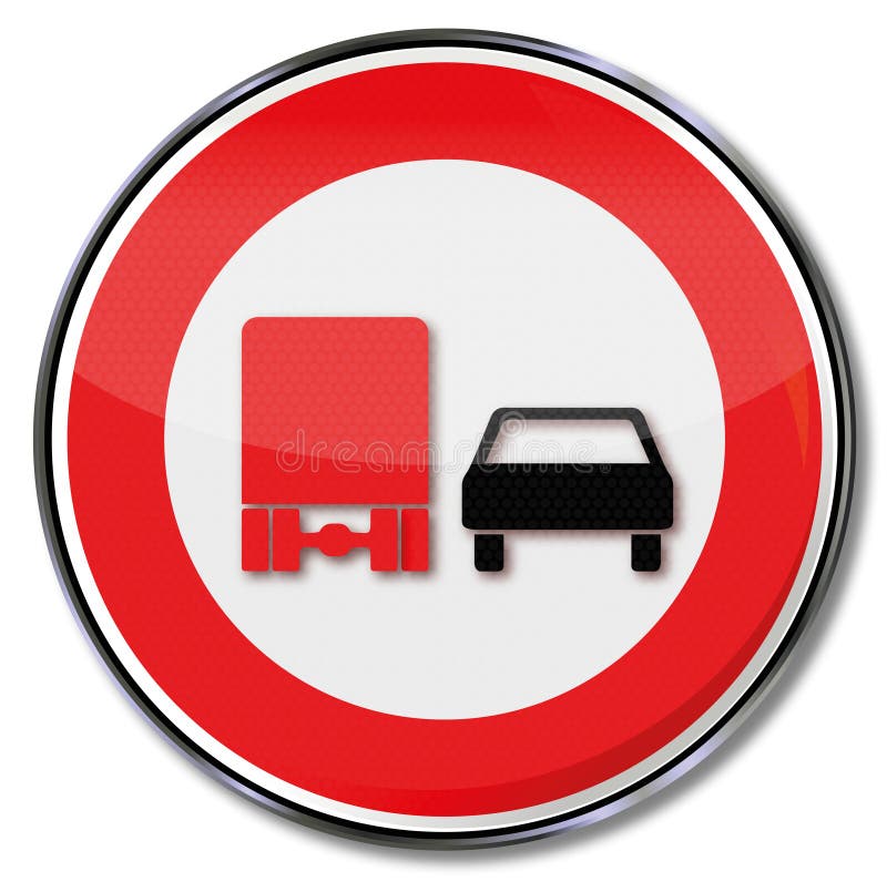 No Lorry Overtaking Icon, Flat Style. Stock Vector - Illustration of ...